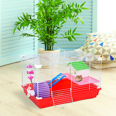 Hamster Cage Small Pet Animal Travel Cage Box Double Layers with ...