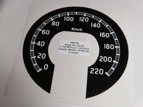 Autocollant de conversion compteur SMITHS MPH en KPH Jaguar XK120 ...