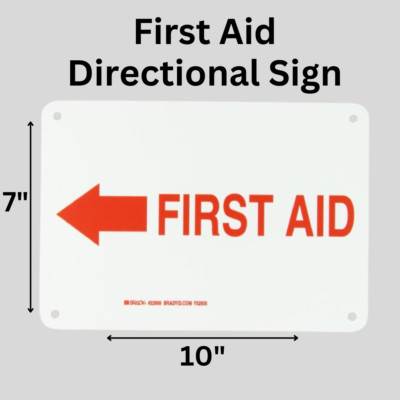 First Aid Sign With Directional Arrow - 7" x 10" | eBay