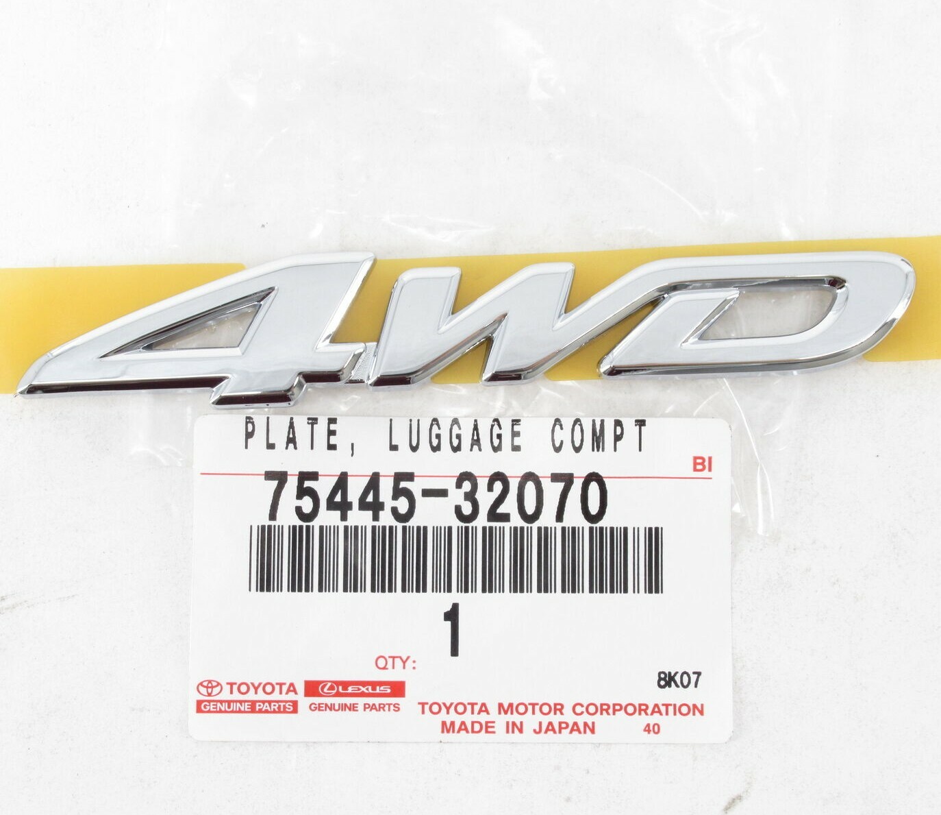 Genuine OEM Toyota 75445-32070 "4WD" Rear Nameplate Badge 2001-2007 ...