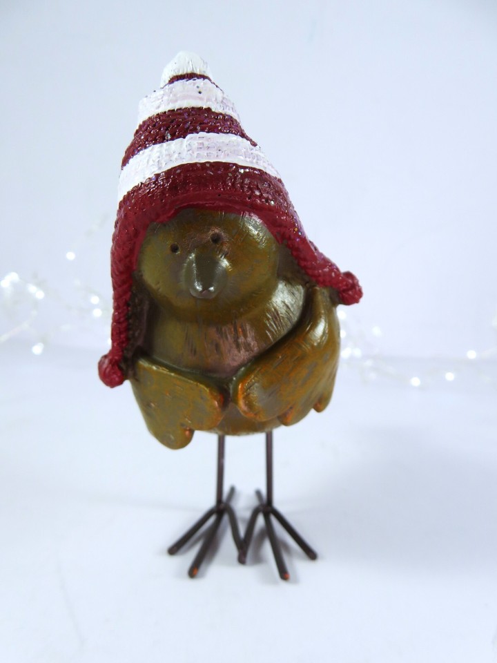 Winter Resin Brown Birds Trio Each Unique Wire Feet Legs 4.5" Tall ...