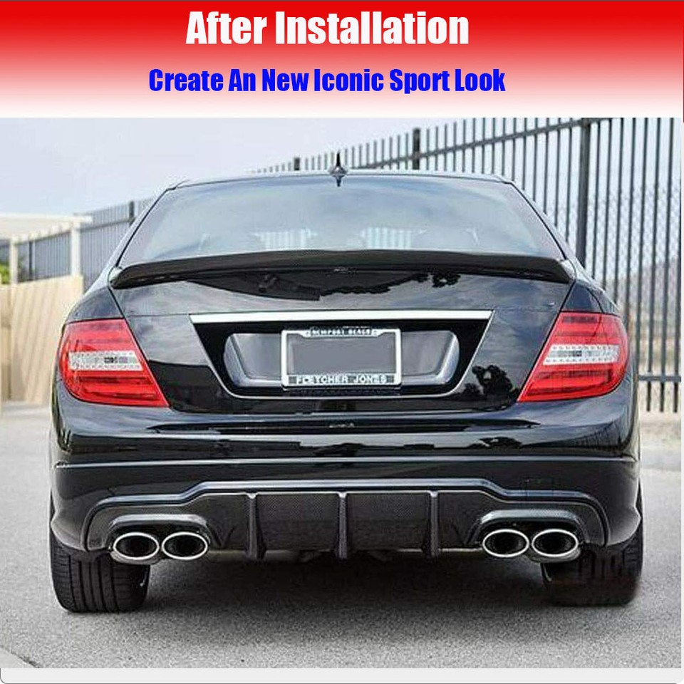 Carbon Fiber Style Rear Diffuser Lip New For 2012+ Benz W204 C250 C300 ...