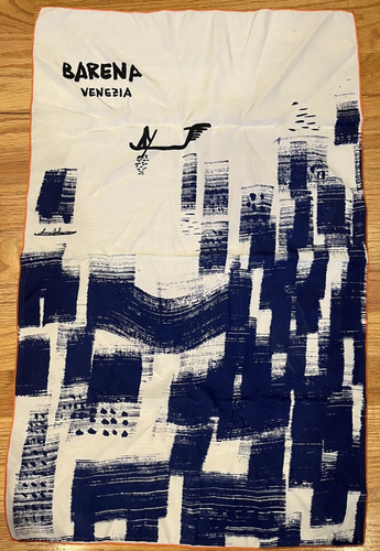 Barena Venezia Blue White 100% Silk Rectangle Pocket Scarf Handkerchief ...