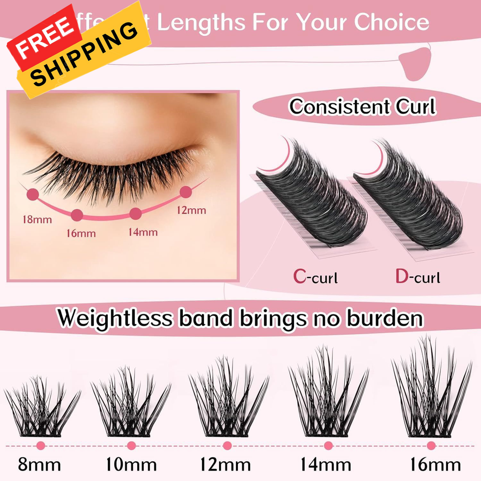 Cluster Lashes 72 Pcs Lash Clusters DIY Eyelash Extension Attraction | eBay