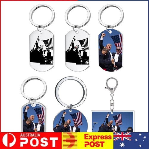 Trump Survived Keychains USA Freedom Trump Shot Fight Key Rings for Men ...