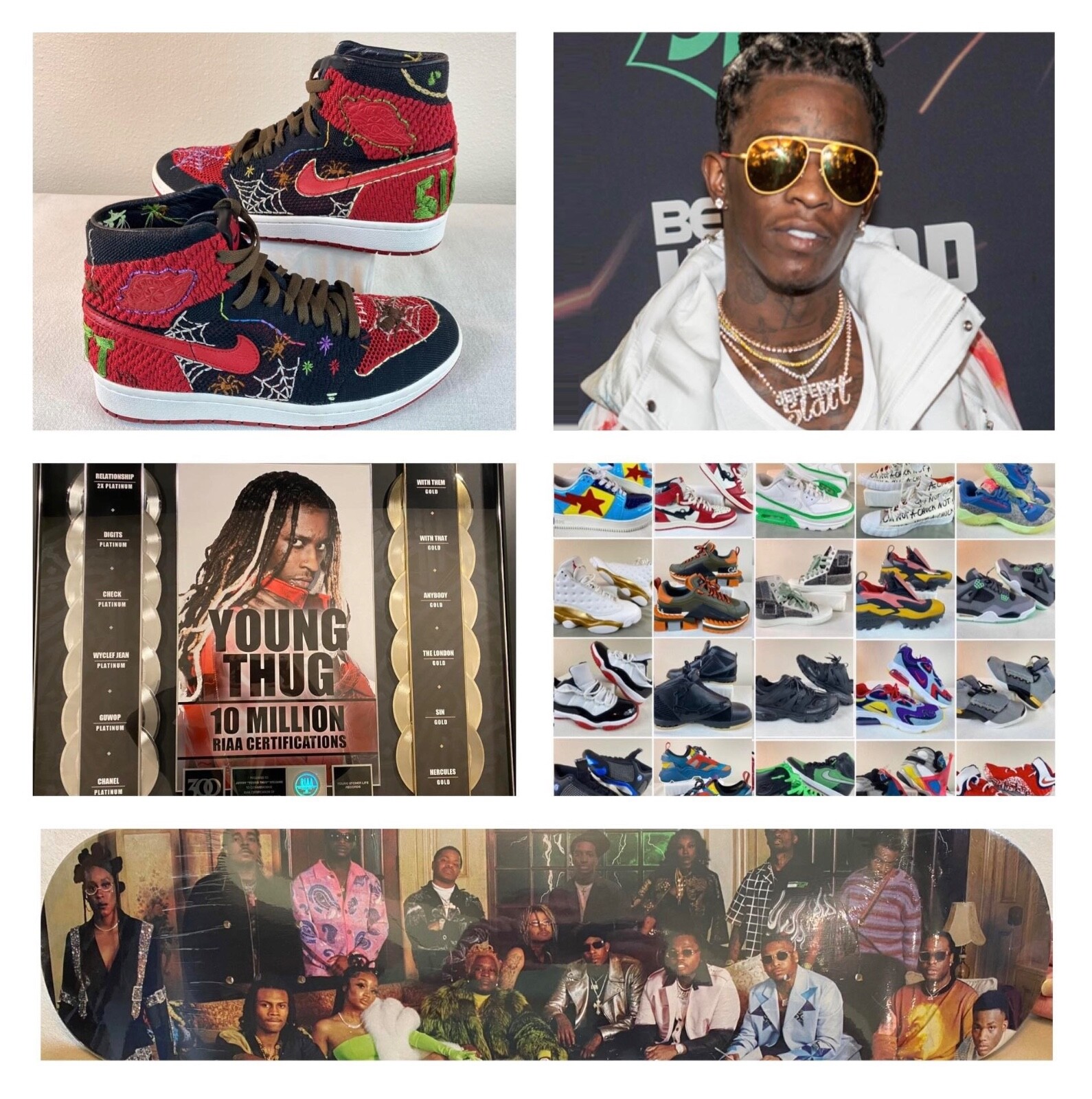 Rapper Young Thug's Personal Shoes & Skateboard Lot -… - Gem