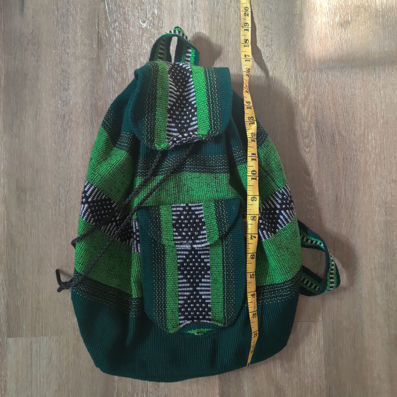 Pinzon Mexico Backpack Woven Multicolor Boho Bag Hippie Drawstring ...