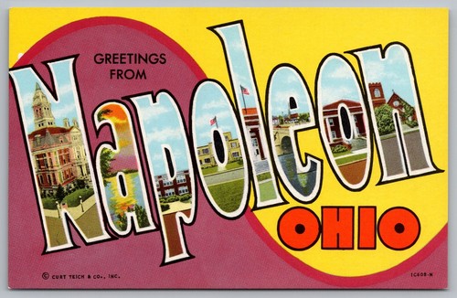 Postcard Large Letter Greetings From Napoleon Ohio *A3549 | eBay