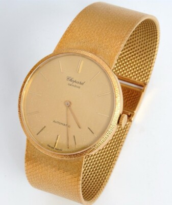 Vintage Chopard Men’s 18k Gold 750 Wristwatch 1038 With Box Watch Runs ...