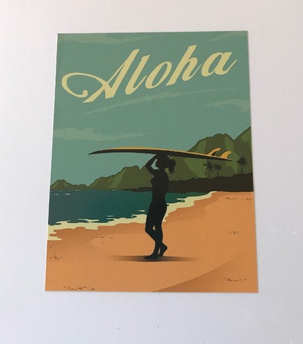 Aloha Surf Sticker - Surfer Girl Islands Waves Surfing Beach Surfboard ...