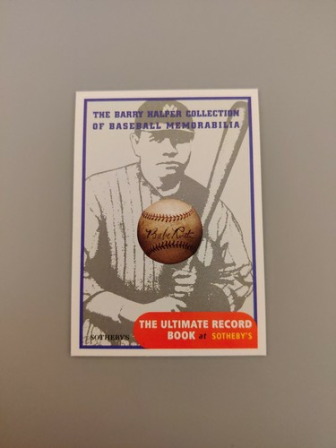 1999 Barry Halper Collection Sotheby's The Ultimate Record Book Card #1 ...
