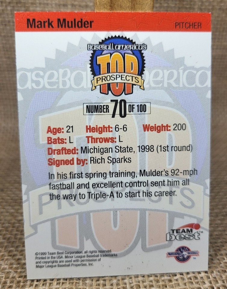1999 Team Best Mark Mulder Baseball Card #70 Athletics FREE S&H A9 | eBay