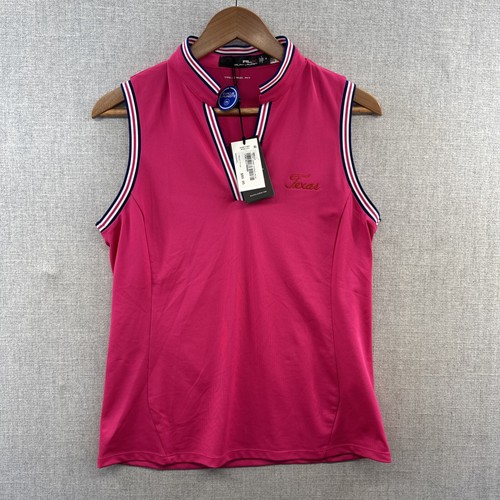 NEW RLX Ralph Lauren Polo Shirt Womens Medium Pink Texas Longhorns ...
