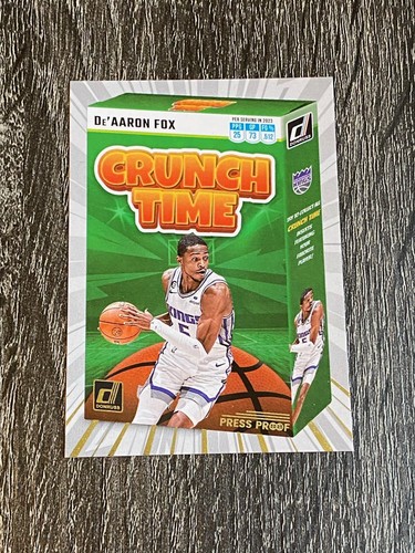 2023-24 Donruss De’Aaron Fox Crunch Time Press Proof #3 | Sacramento ...