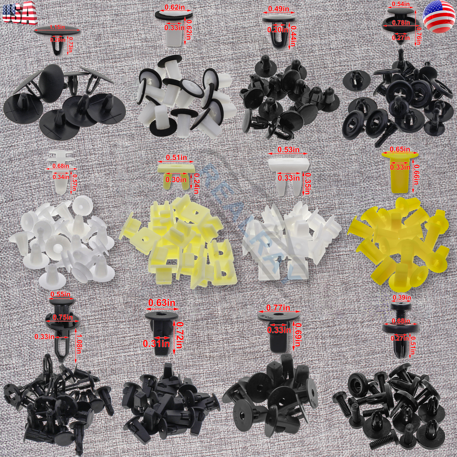 For TOYOTA 4Runner Camry Prius Fender Door Hood Bumper Car Trim Clips ...