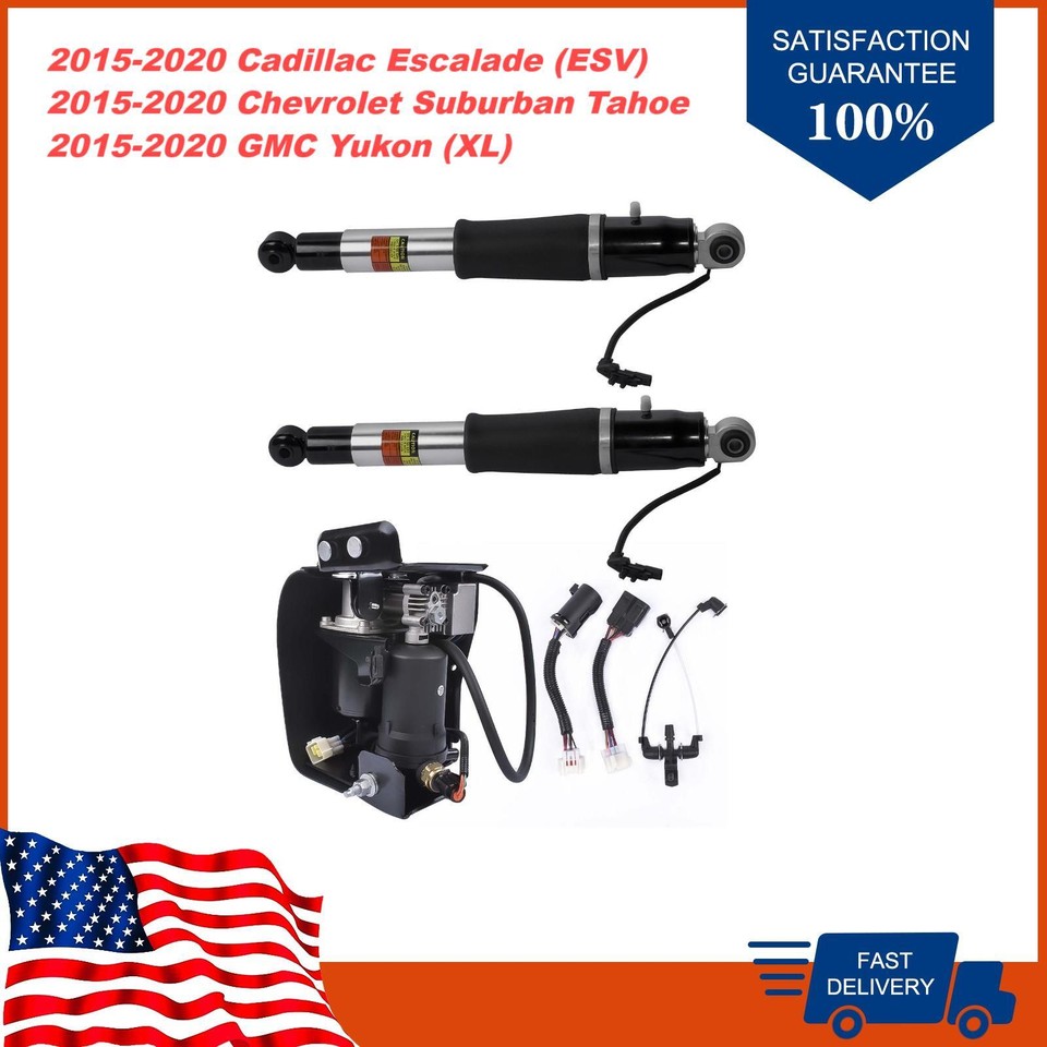 Rear Suspension Air Shocks Compressor Kit For 2015-2020 Escalade ...