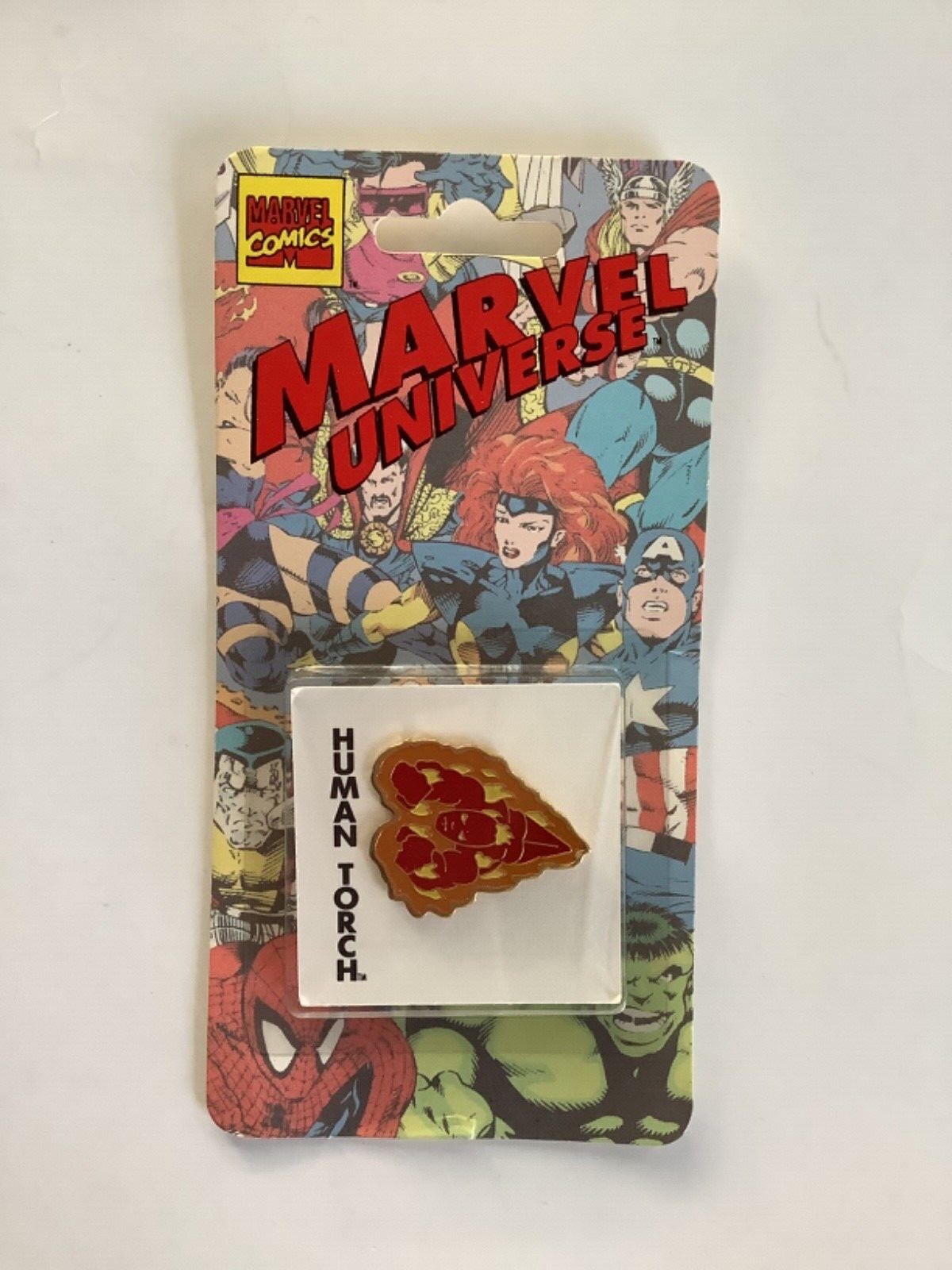 MARVEL UNIVERSE HUMAN TORCH PIN SET #1 1993 SEALED VINTAGE | eBay