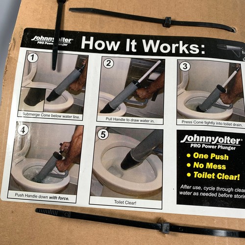 Johnny Jolter Pro Power Plunger Clear Toilet Fast Made in USA ...