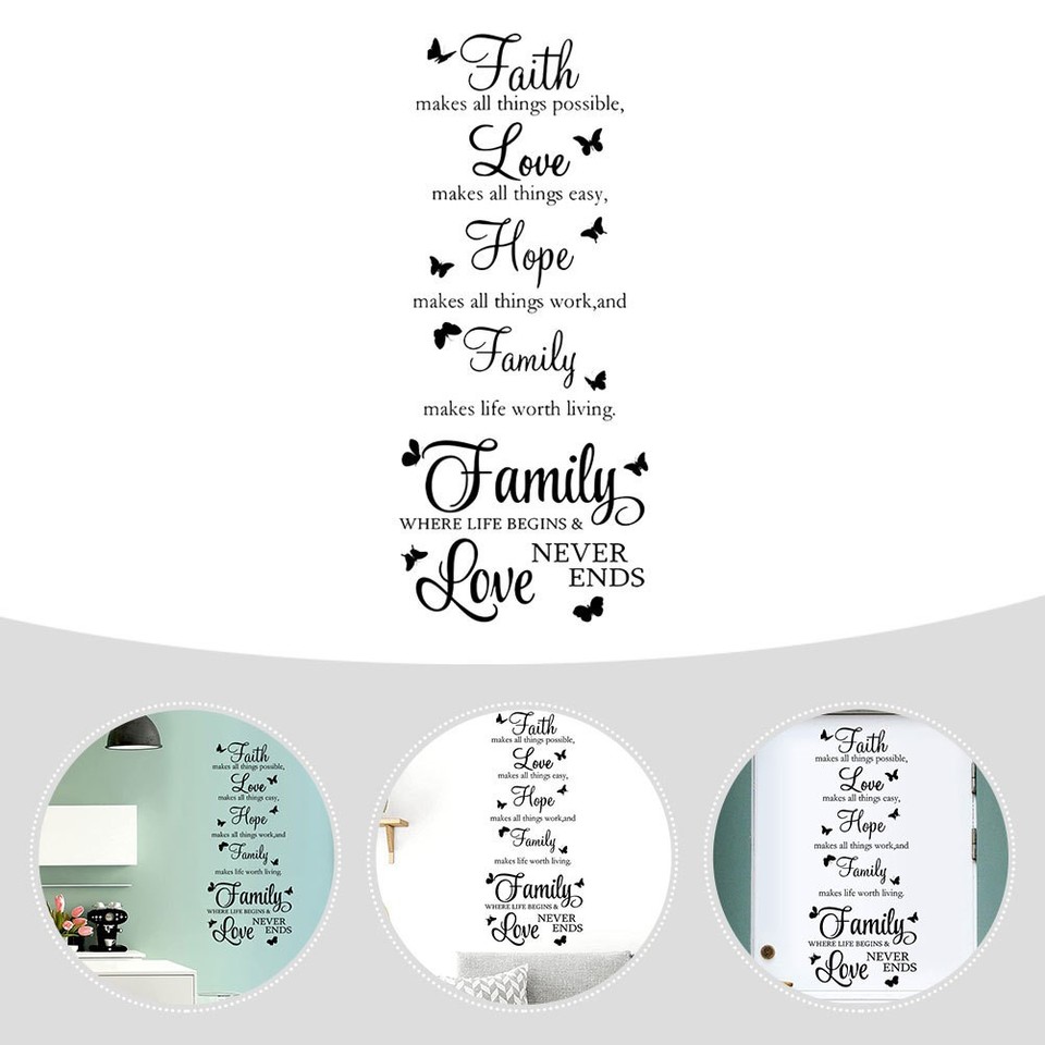 Family Sayings Wall Decor Decorations for Living Room Familiy Decals ...