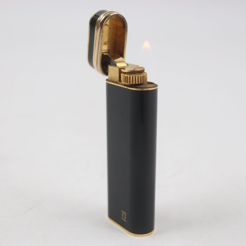 Cartier Trinity New Model Oval Lacquer Logo Roller Gas Lighter Black ...