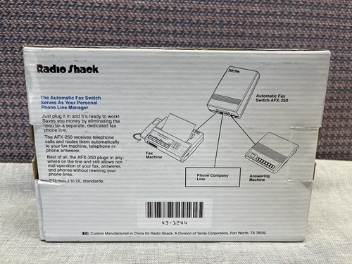 RADIO SHACK AUTOMATIC FAX SWITCH CAT. NO. 43-1244 AFX-250 IN BOX | eBay