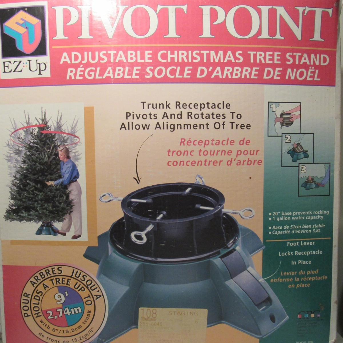 24 Pivot Point Tree Stand Home Heritage Black Metal Rotating Tree