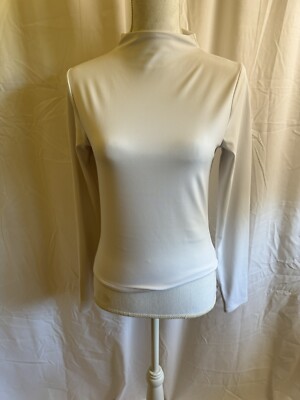 Express Body Contour Top Long Sleeve White Medium | eBay