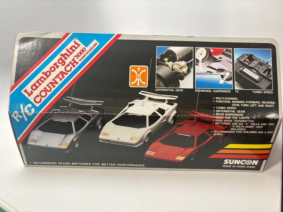 NEW VTG LAMBORGHINI COUNTACH 5000 QV RC Car SUNCON Radio Controlled ...
