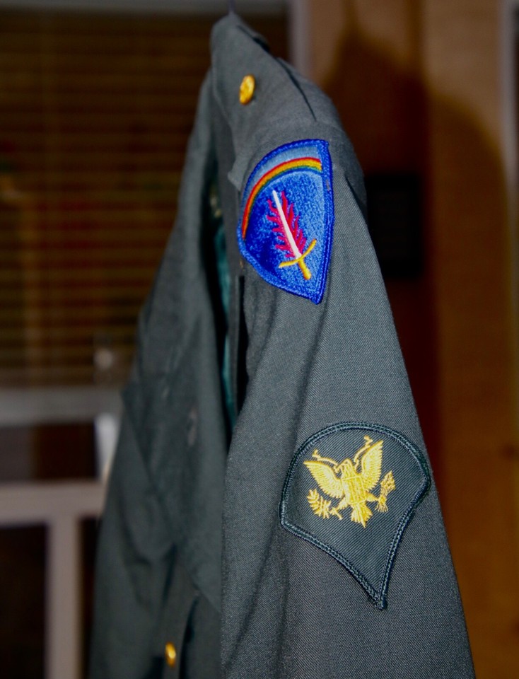 US Army Coat., 63rd Infantry Division ,Flaming Sword Insignia.size 40L ...