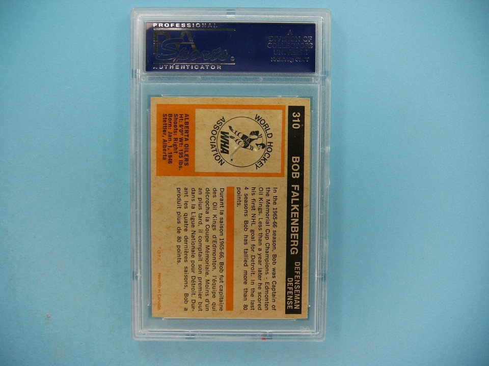 1972/73 O-PEE-CHEE WHA HOCKEY CARD #310 BOB FALKENBERG PSA 8 NM/MINT ...