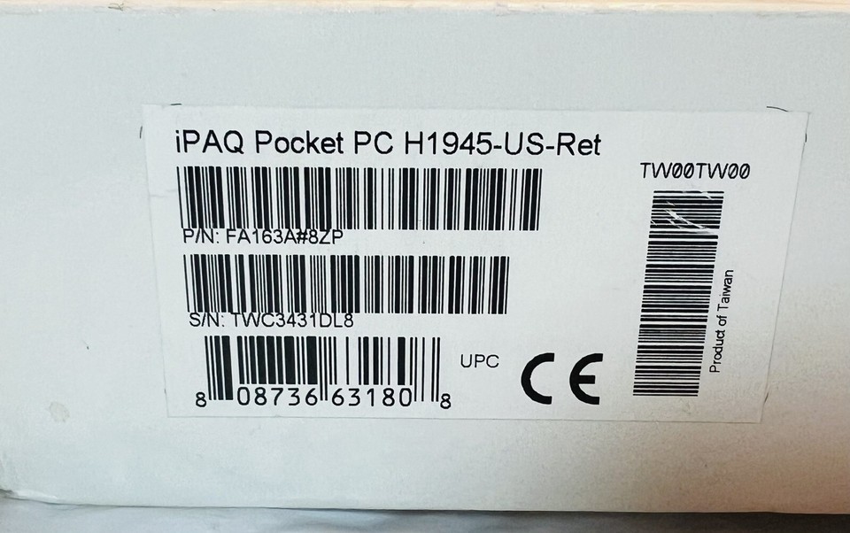 HP iPAQ Pocket PC H1945 In Box- Battery does not hold charge ...