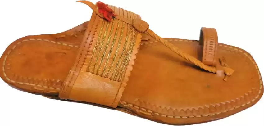 Mens Jesus sandals kolhapuri buffalo leather flat jutti KM9 chappal US ...