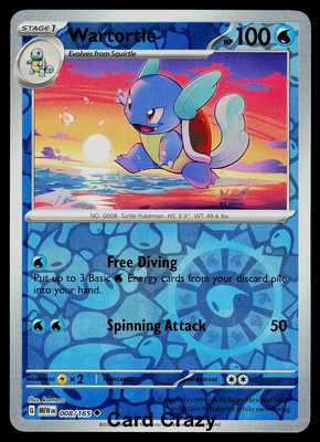Wartortle 008/165 SV: Scarlet & Violet 151 Reverse Holo Pokemon Card Near Mint | eBay