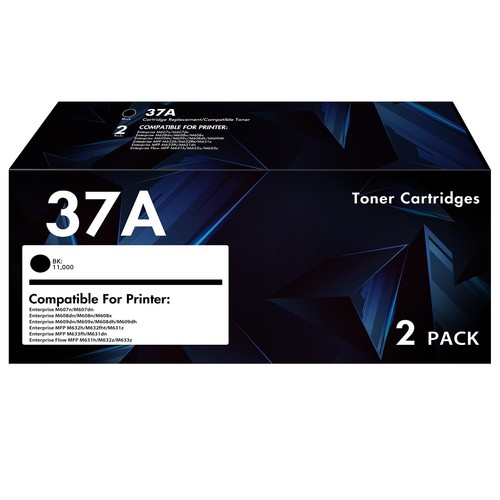 CF237A 37A Black Toner Cartridge 2-Pack Compatible Replacement for HP ...