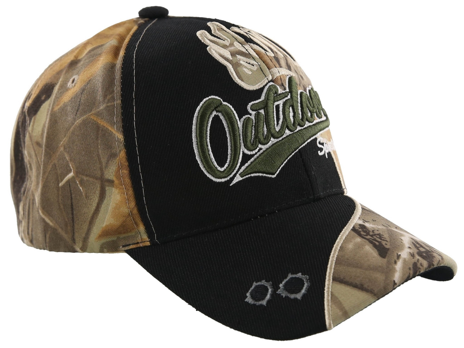 OUTDOOR SPORTS DEER SHADOW HUNTING BALL CAP HAT BLACK SAND FOREST CAMO ...