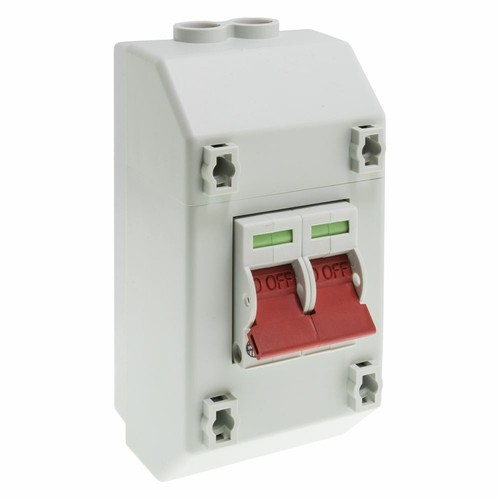 Wylex 100A DP Mains Switch & Enclosure Supply Isolator - RECSW2S Meter ...