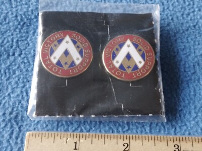 PAIR OF - US Army 640th SUPPORT GROUP Unit DI DUI Crest Insignia -NEW ...
