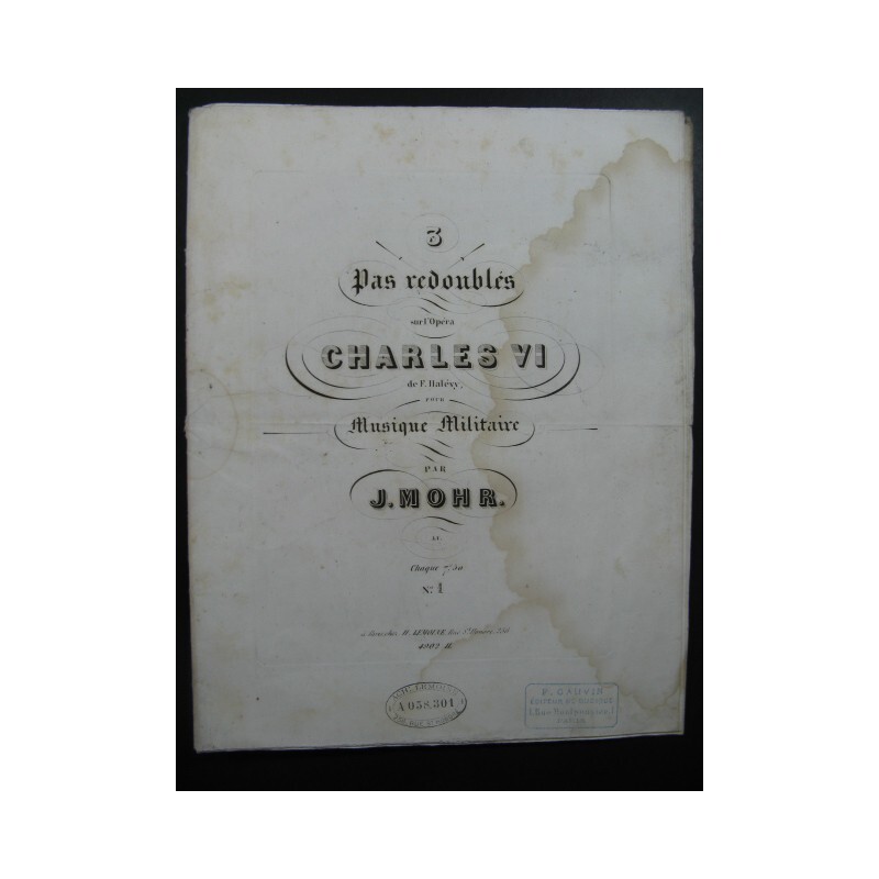HALÉVY F. Charles VI Pas redoublé J. Mohr Orchestre ca1855 | eBay