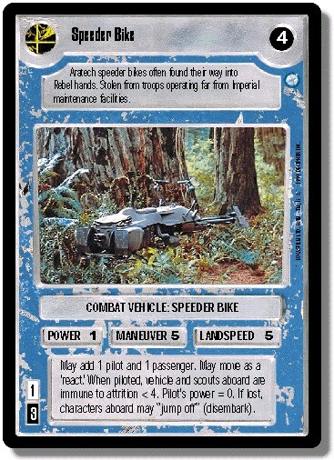 SWCCG: Speeder Bike - Lightside [Ungraded] Endor Star Wars CCG Decipher ...