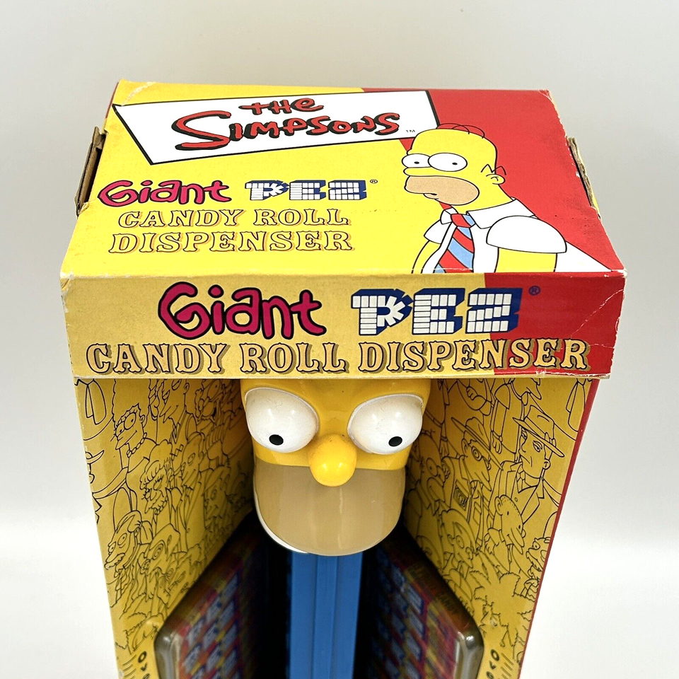 VINTAGE HOMER SIMPSON GIANT PEZ CANDY DISPENSER With Pez Candy NIB New ...