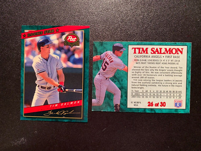 Tim Salmon 1994 Post Baseball ROOKIE CARD #26 California Angels | eBay