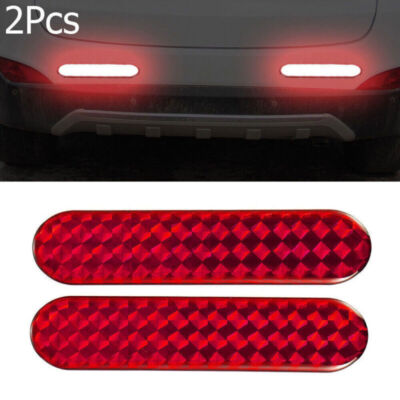 2x Reflective Red Car Accessories Door Bumper Stickers Safety Warning ...