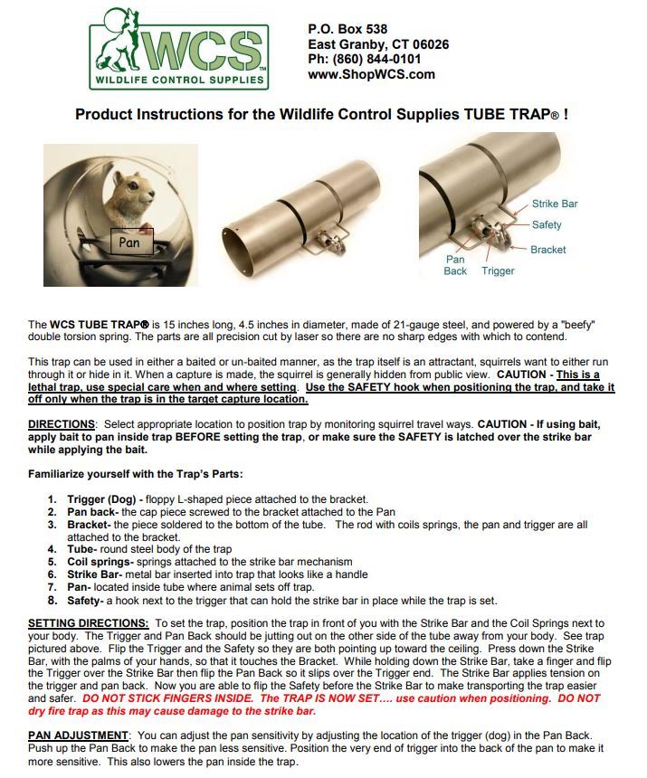 (2) Standard WCS™ Tube Trap: For Squirrel Weasel Mink and Large Rats | eBay