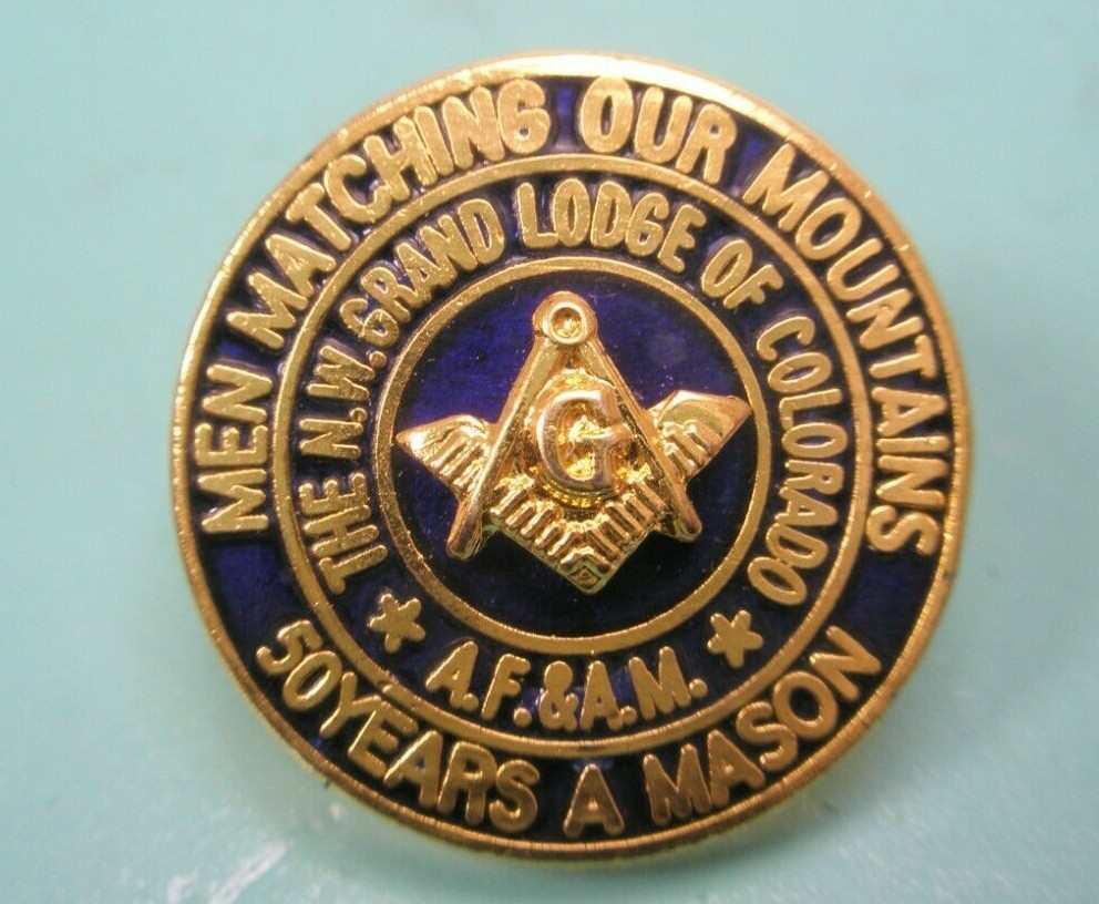50 Years A Mason Grand Lodge Colorado Mountains Vinta… - Gem