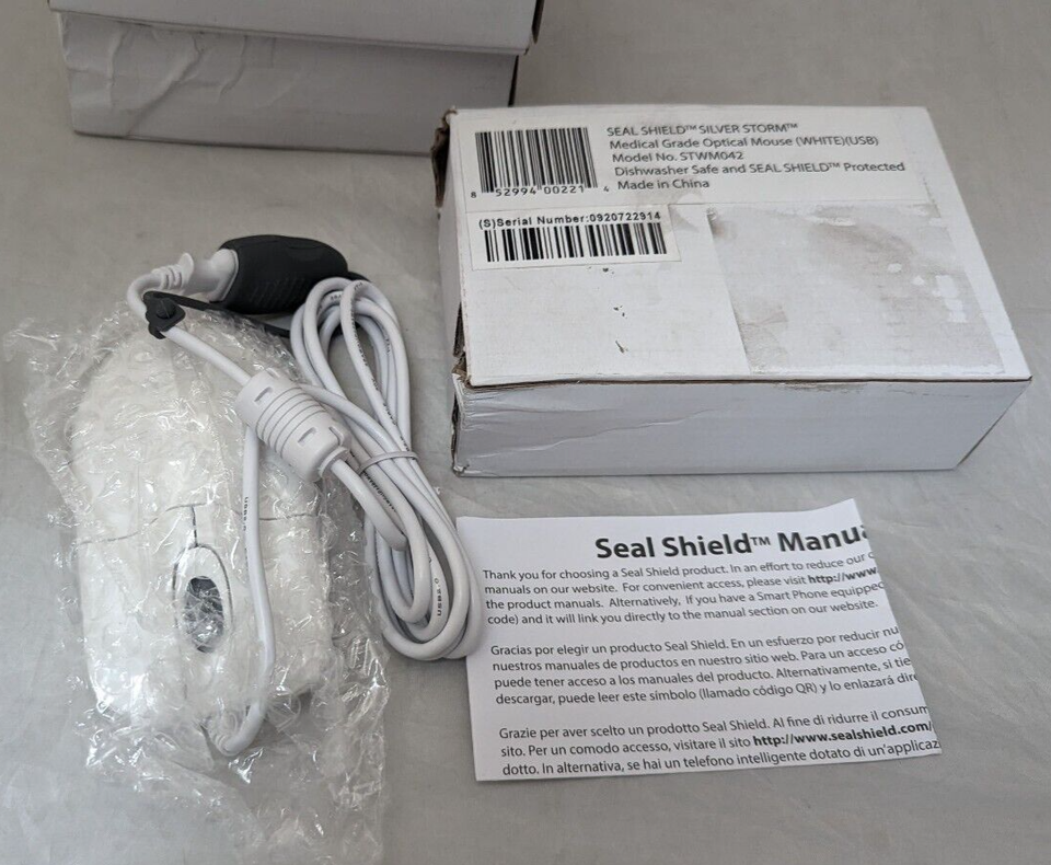 NEW Seal Shield Antimicrobial Medical Optical Mouse (Wired) WHITE ...