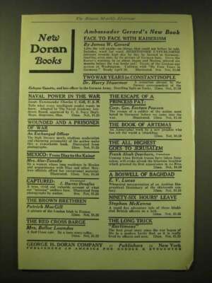1918 George H. Doran Company Ad - Ambassador Gerard's new Book Face to ...