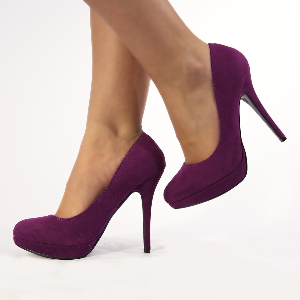 WOMENS LADIES STILETTO HIGH HEEL PLATFORM SMART OFFICE WORK PARTY COURT ...