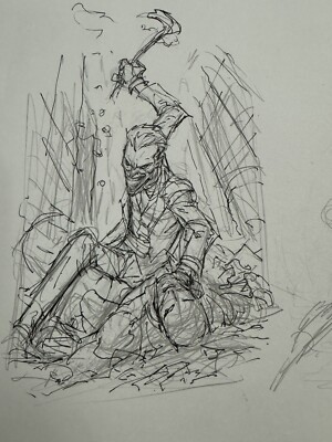 David Finch Batman Joker Sketch Cover Preliminary Original Art Batman ...