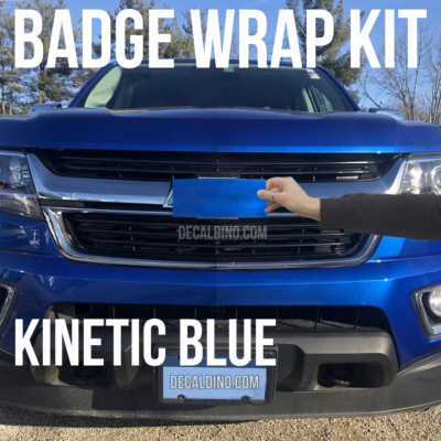 Kinetic Blue Truck Emblem Wrap Kit -For Chevy Colorado BowTie Badge ...