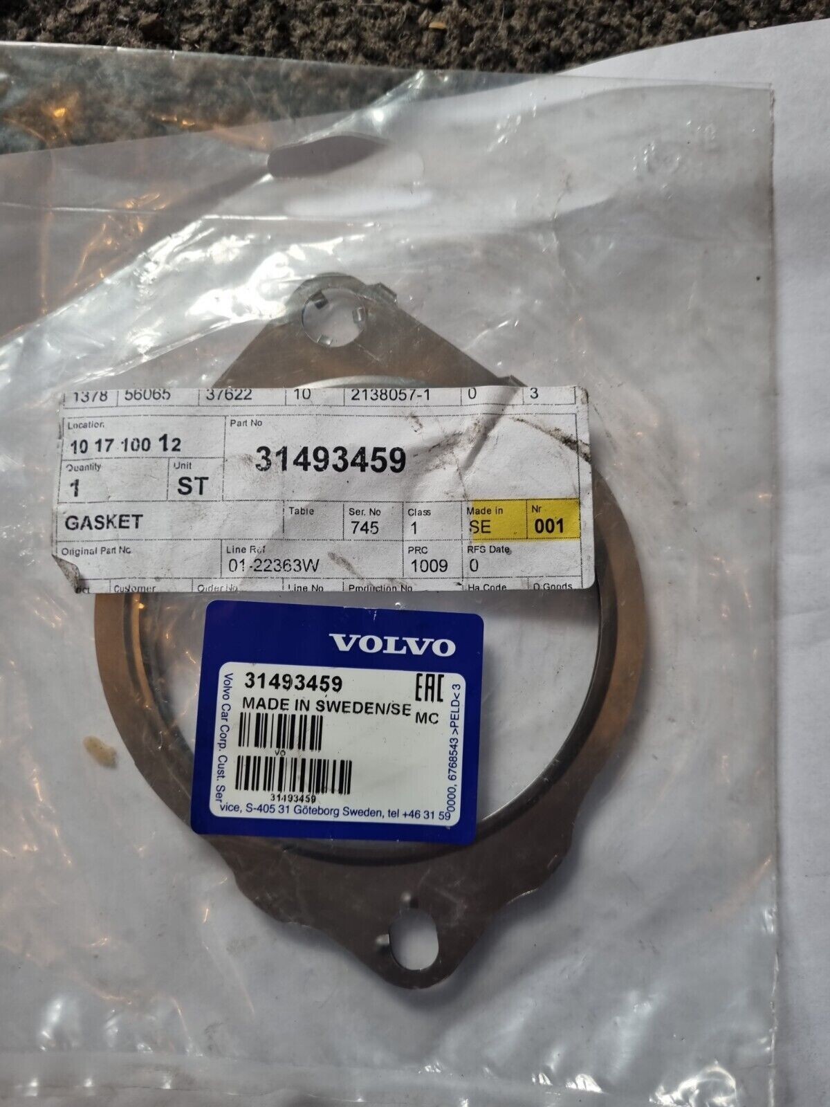 New Volvo Exhaust Pipe Muffler Gasket 31493459 Genuine Original OEM | eBay